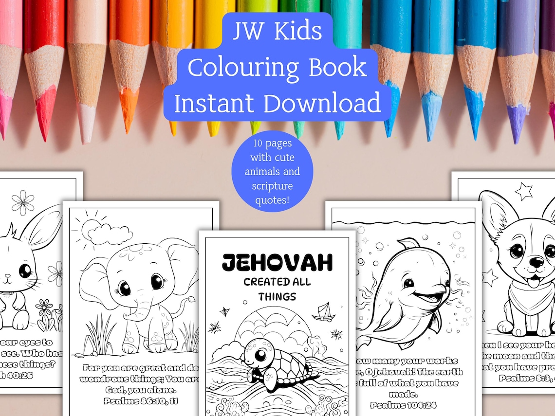 JW Kids Coloring Pages, Jehovah Created All Things, Family Worship Idea ...