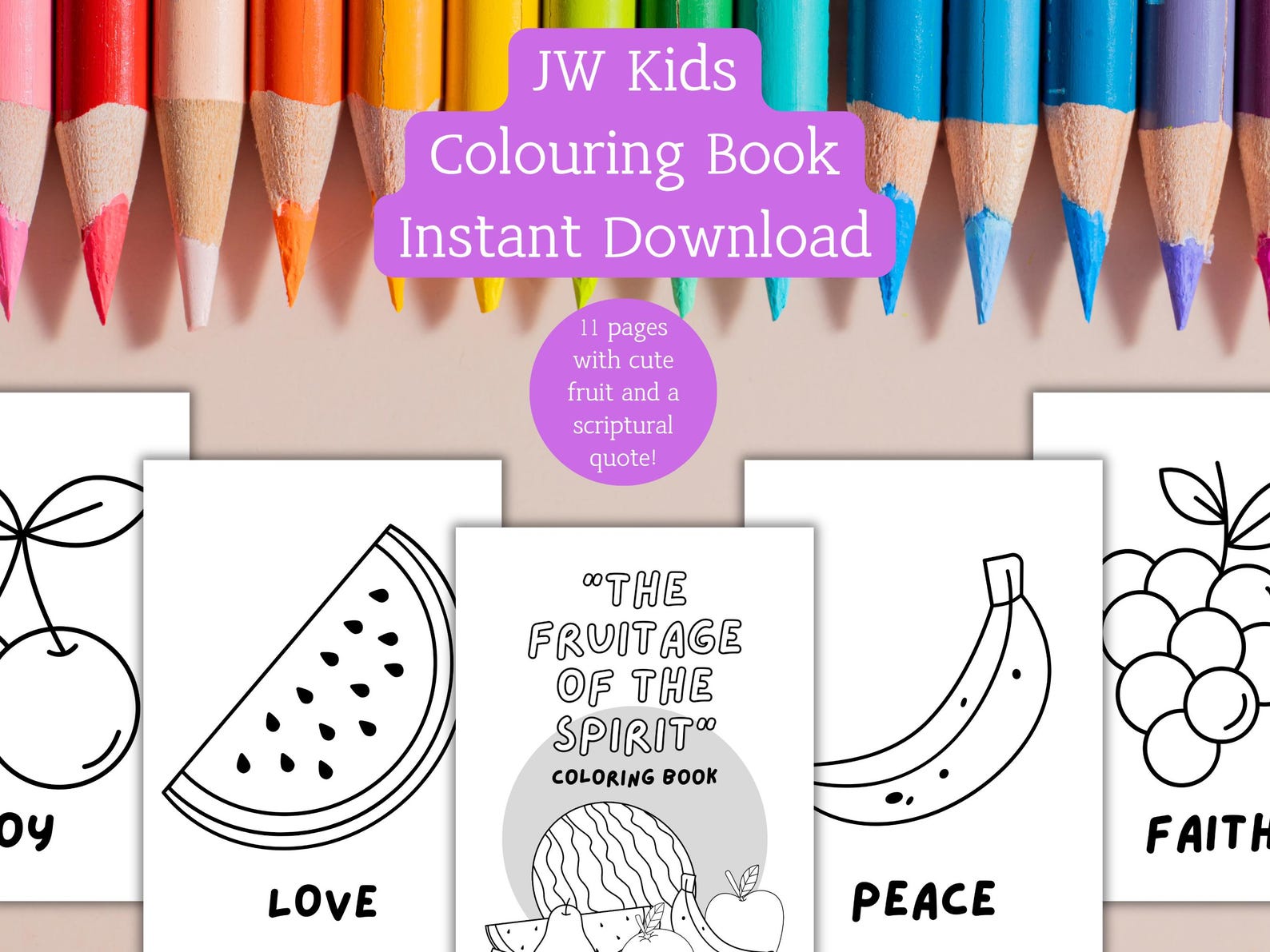 JW Kids Coloring Pages, Fruitage of the Spirit, Family Worship Idea ...
