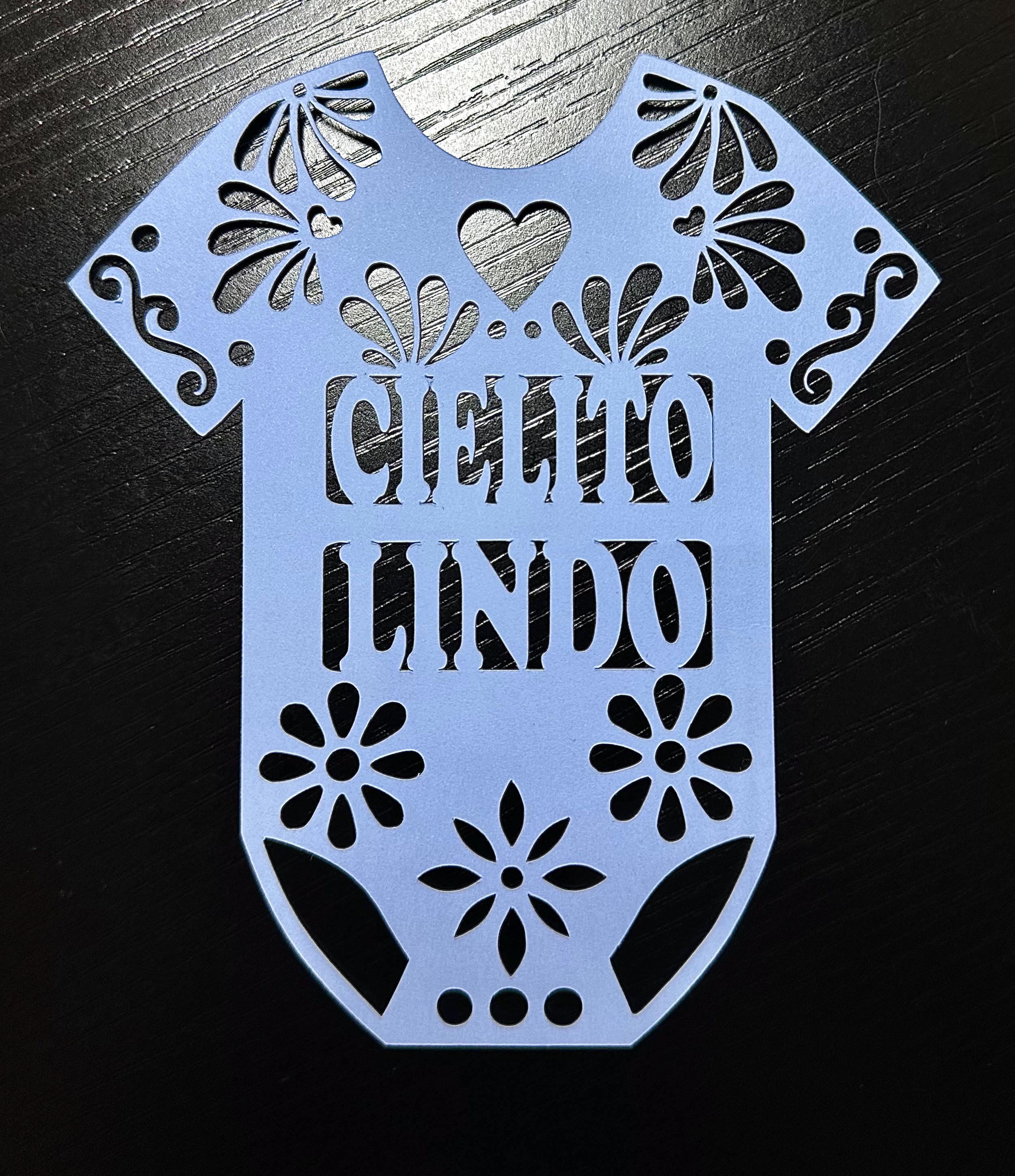 Papel Picado - Onesie Baby Shower Centerpiece Topper - Custom Baby Name ...