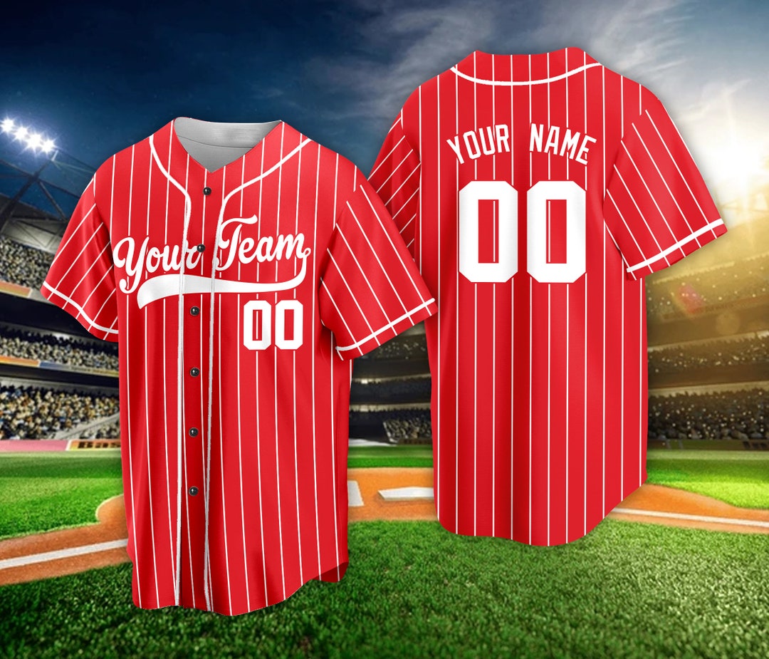 Custom Stripe Line Jersey Color Baseball Jersey Personalized Baseball ...