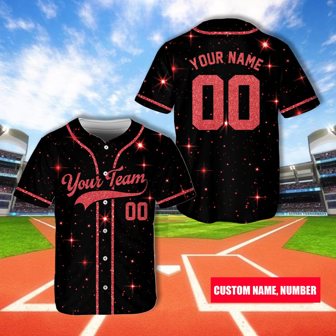 Personalized Sparkling Gradient Color Baseball Jersey Custom Baseball ...