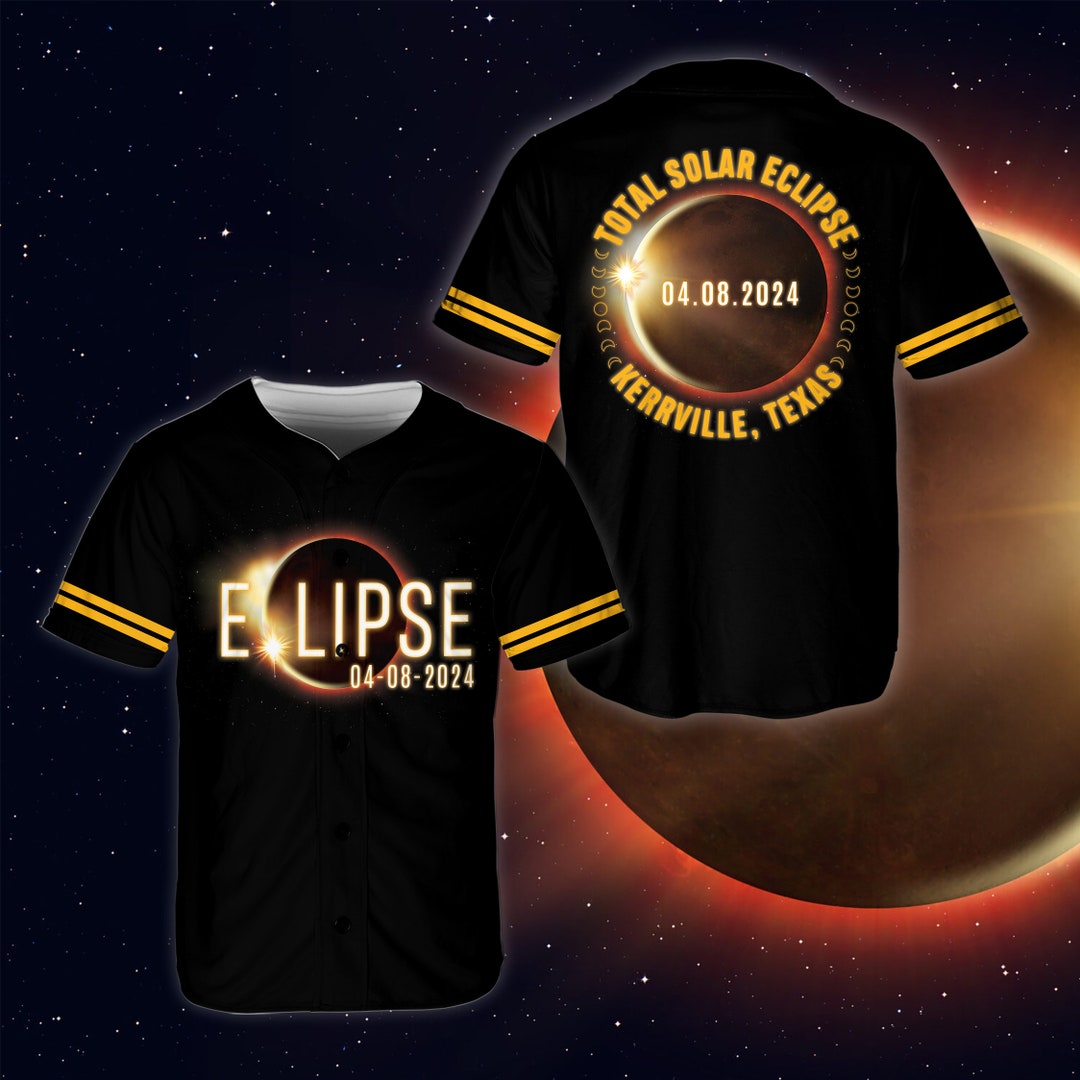 Custom City State Total Solar Eclipse 2024 Baseball Jersey Solar ...