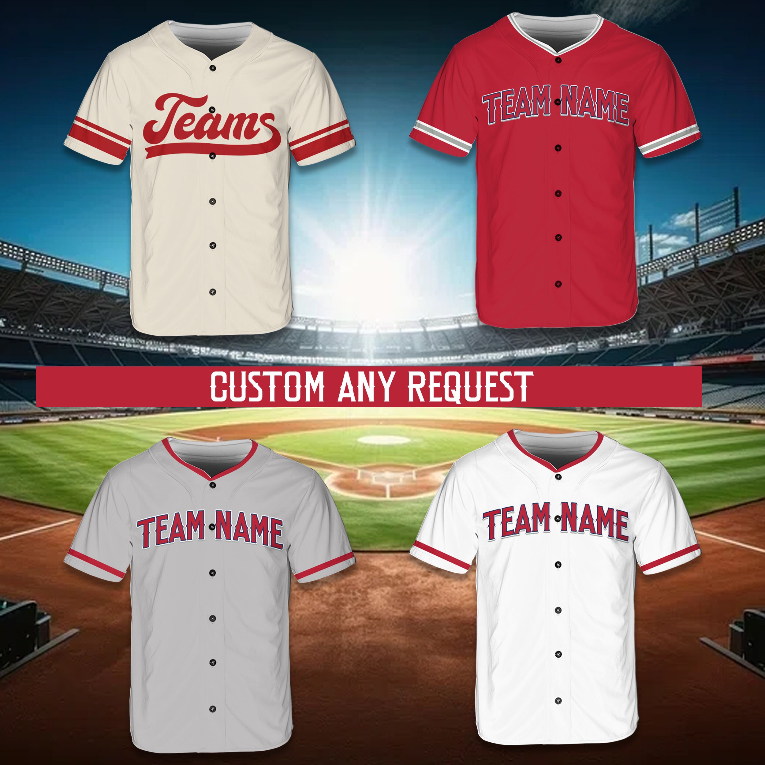 Personalized American Baseball Team Jersey Custom Jersey Color Baseball ...