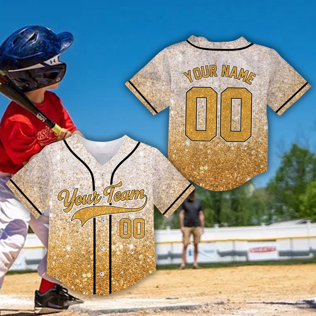Personalized Ombre Fraud Glitter Color Baseball Jersey Custom Name ...