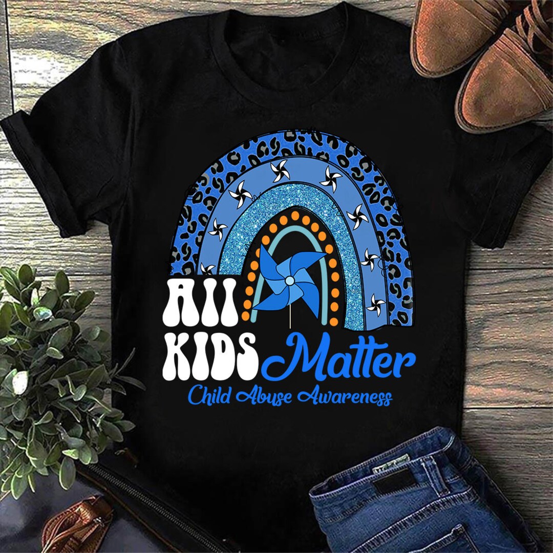 All Kids Matter Child Abuse Prevention Shirt, Glitter Rainbow Child ...