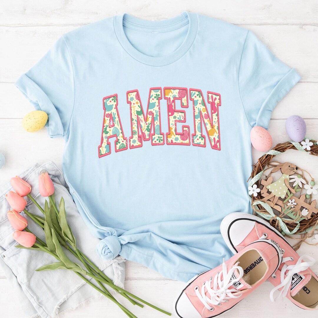 Happy Easter Amen Shirt, Easter Bible Verses T-shirt, Floral Easter ...