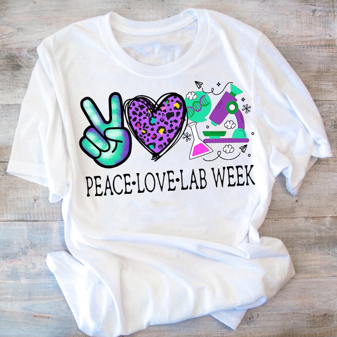 Peace Love Lab Week 2023 Shirt, Leopard Laboratory Tech Shirt for ...
