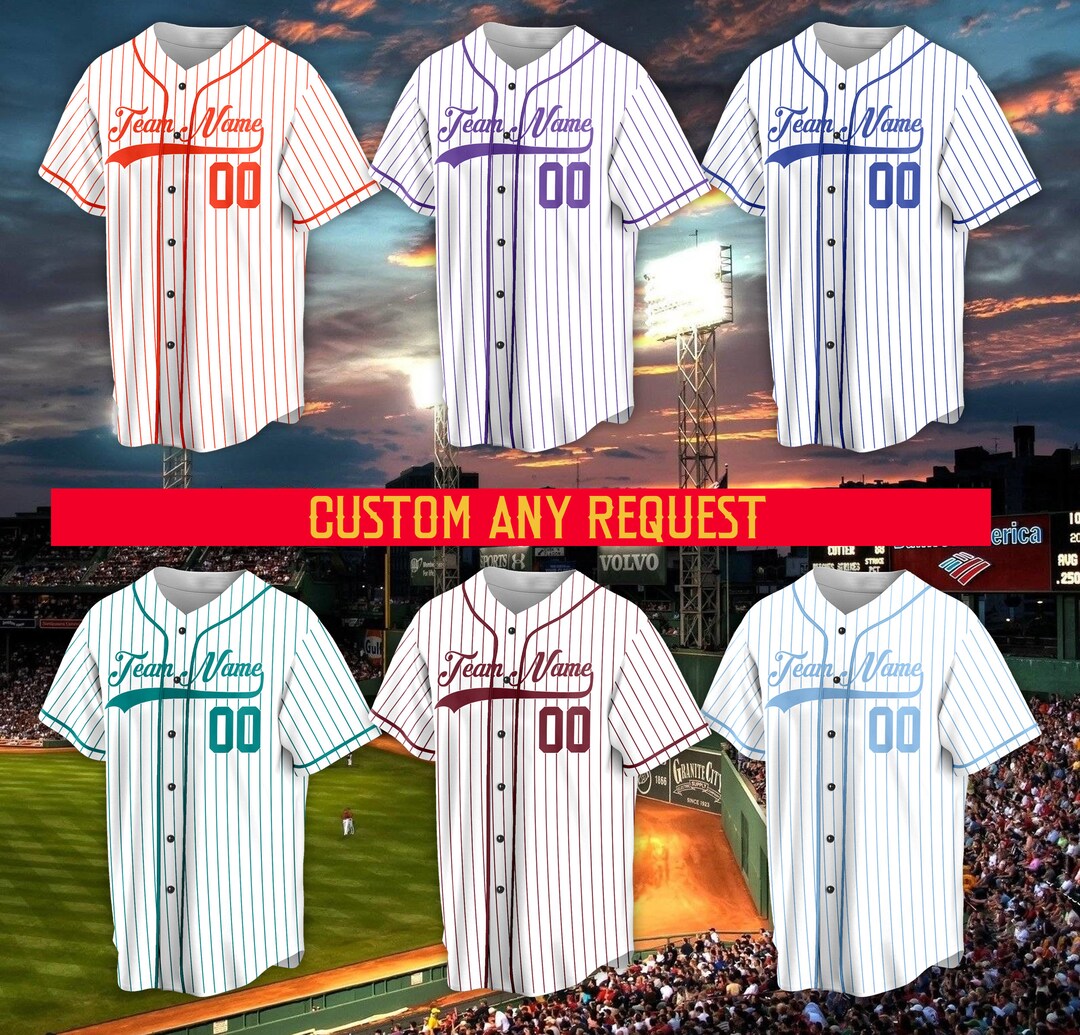 Custom Color Stripe Line Color Baseball Jersey Personalized Baseball ...