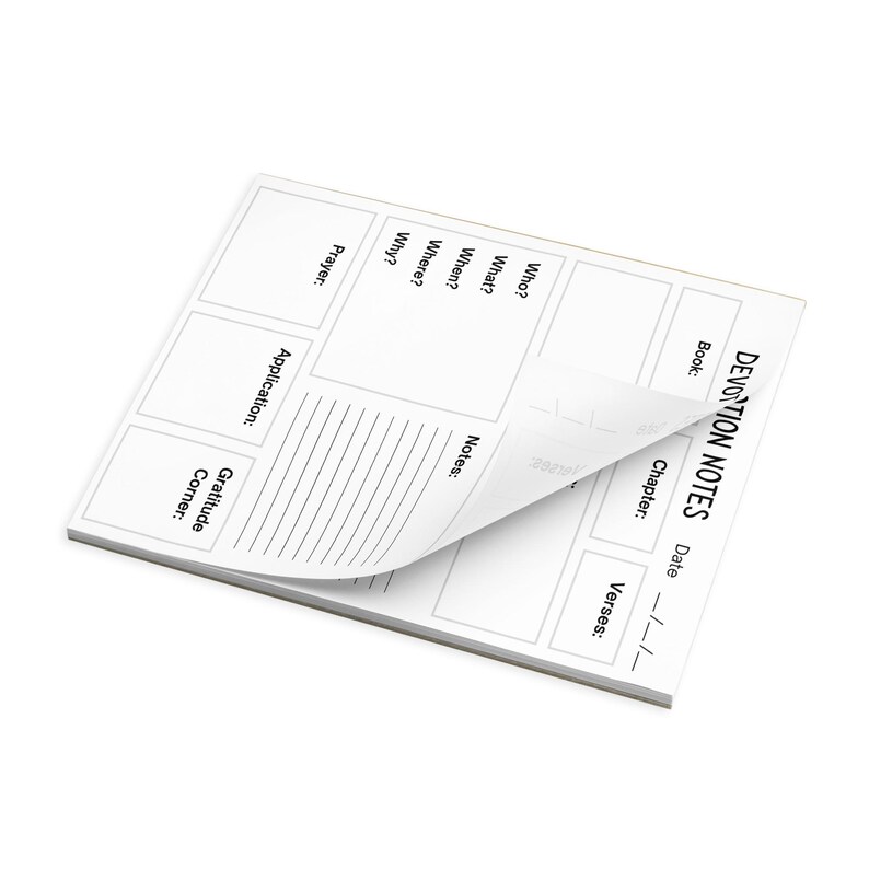 Devotion Notepad, Bible Study Notes, Scripture Reflection, Prayer ...