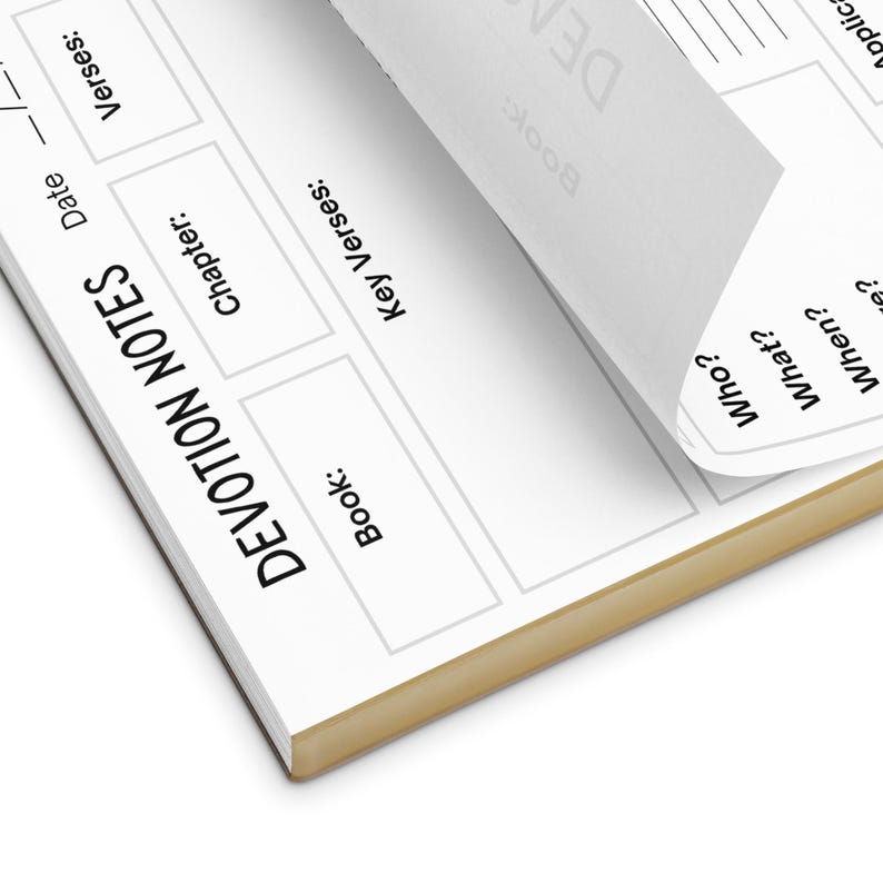 Devotion Notepad, Bible Study Notes, Scripture Reflection, Prayer ...