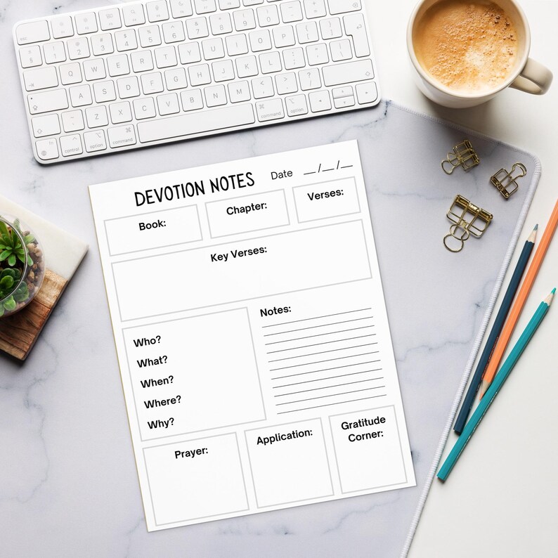 Devotion Notepad, Bible Study Notes, Scripture Reflection, Prayer ...