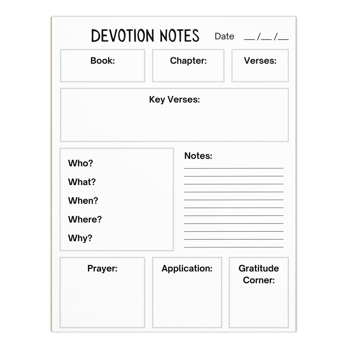 Devotion Notepad, Bible Study Notes, Scripture Reflection, Prayer ...
