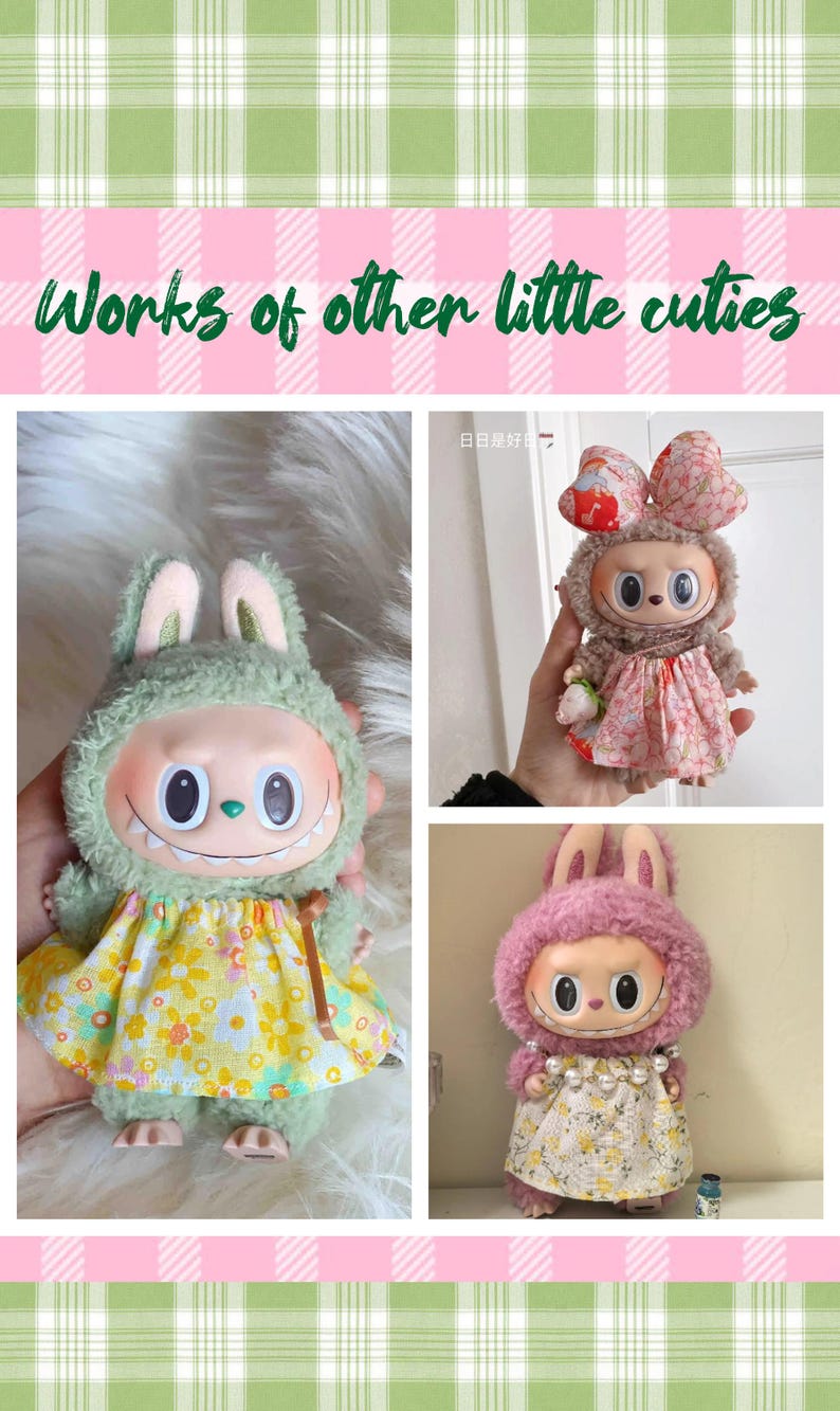 Labubu Doll Dress Sewing Pattern PDF | DIY Clothes Tutorial for Labubu ...