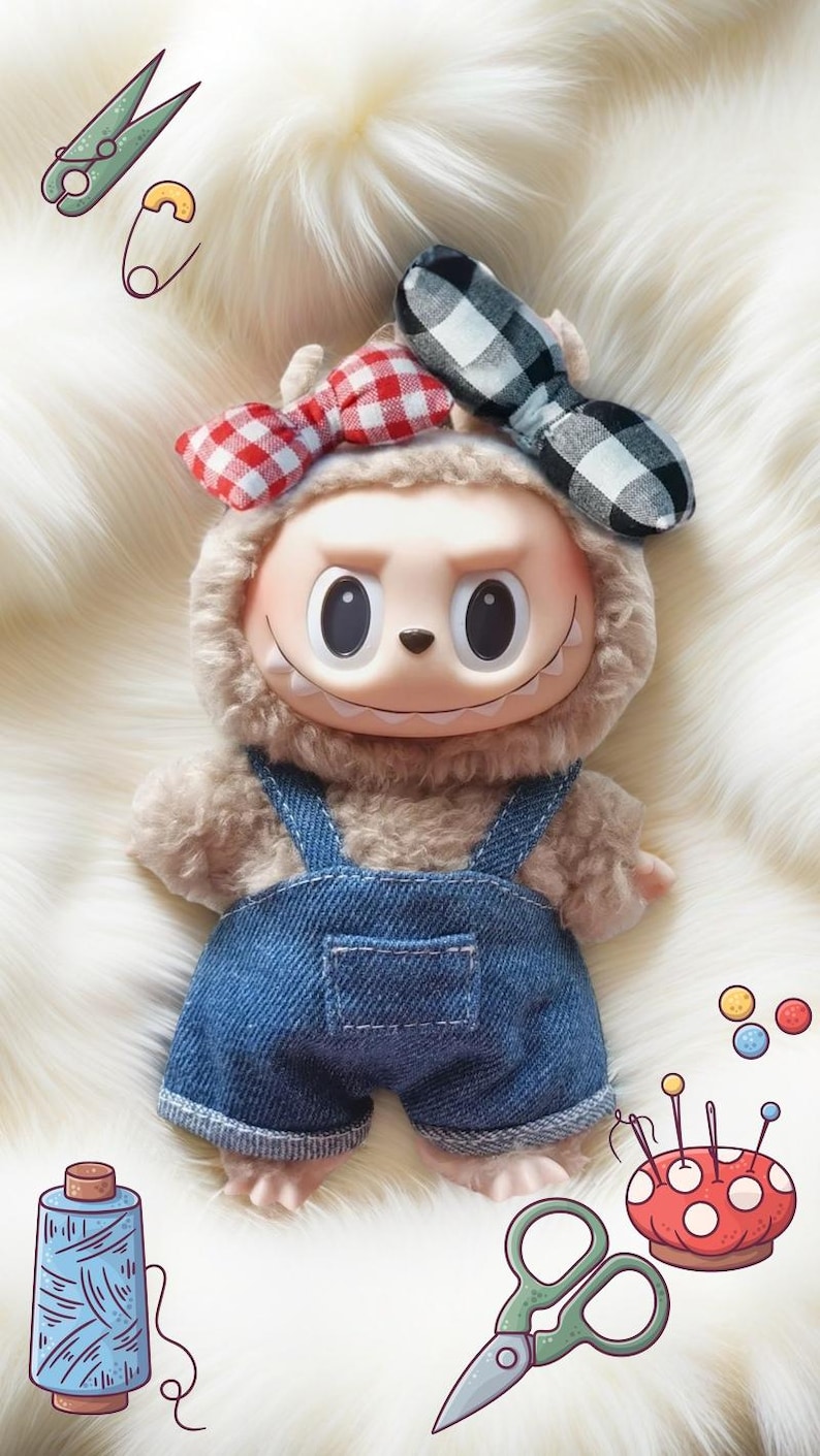 Labubu Sewing Pattern PDF | Cute Clothes & Jumpsuit and Bow Tutorial ...