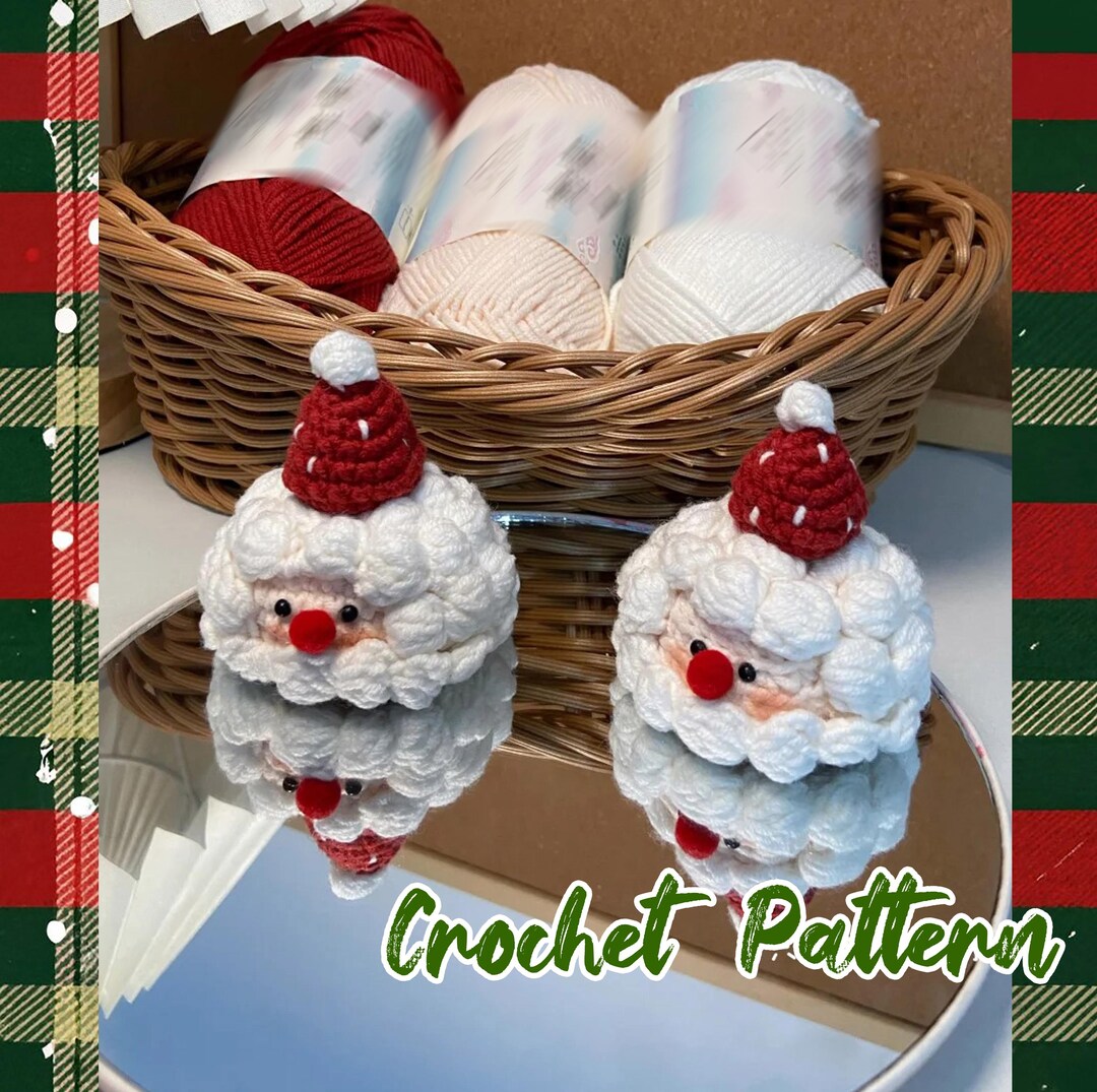 Santa Cream Cake Crochet Pattern | Christmas Keychain PDF | Beginner ...