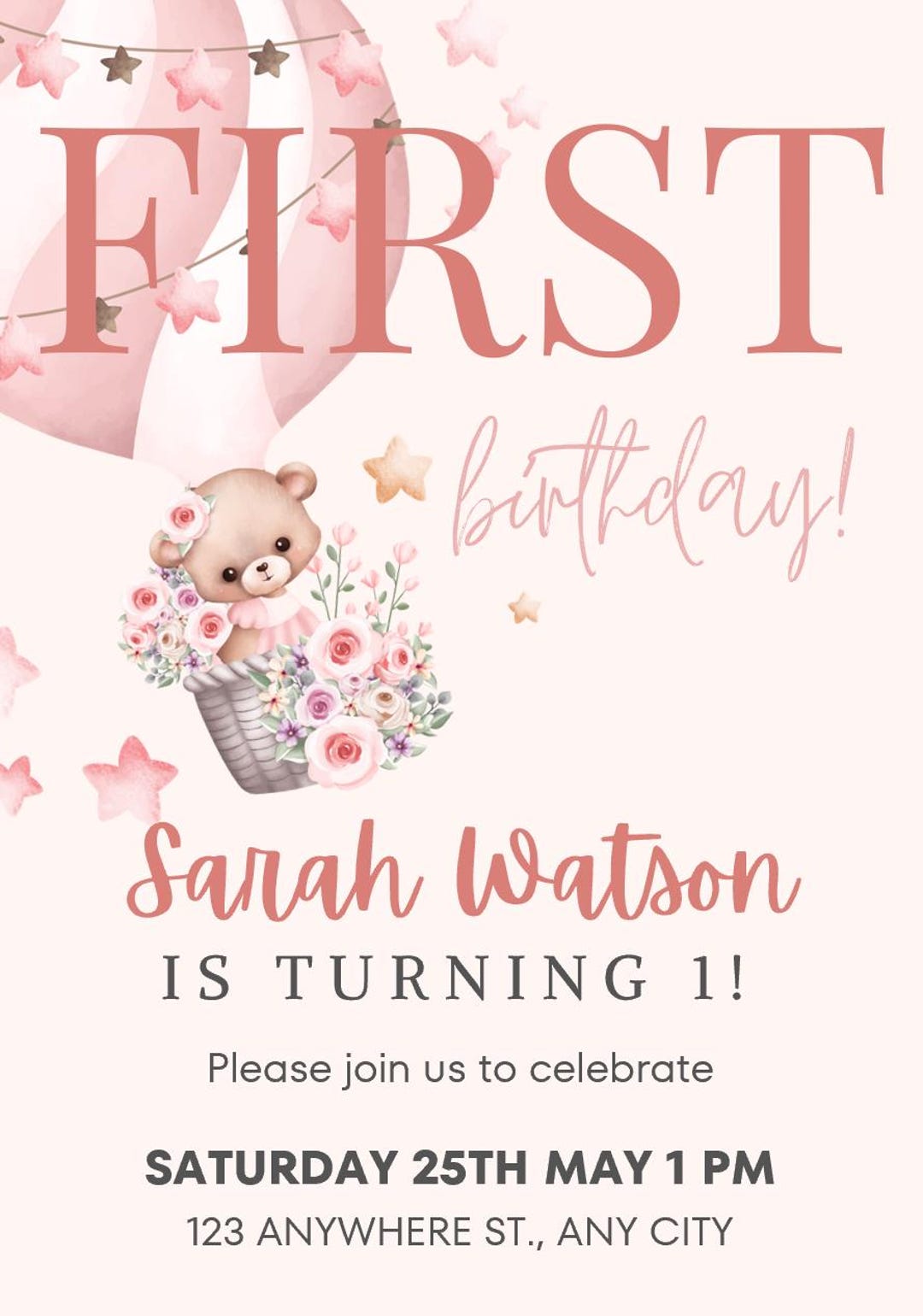 First Birthday Invitation Card - Etsy