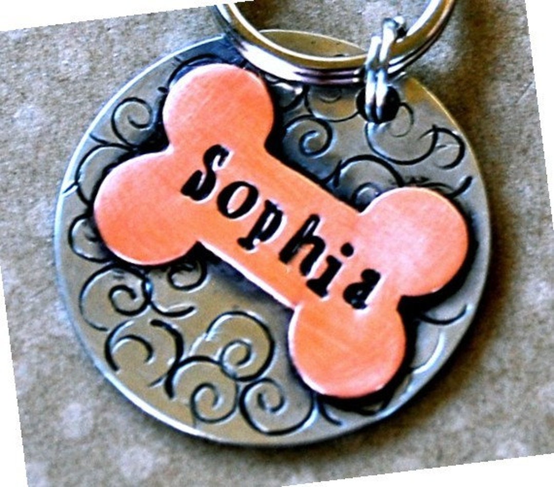 Personalized Pet Tag ID / Sophia Multi Metal Bone Tag Personalized ...