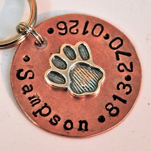 Custom Pet Id Tag / Perfect Paw 1inch Copper and Sterling Dog Tag ...
