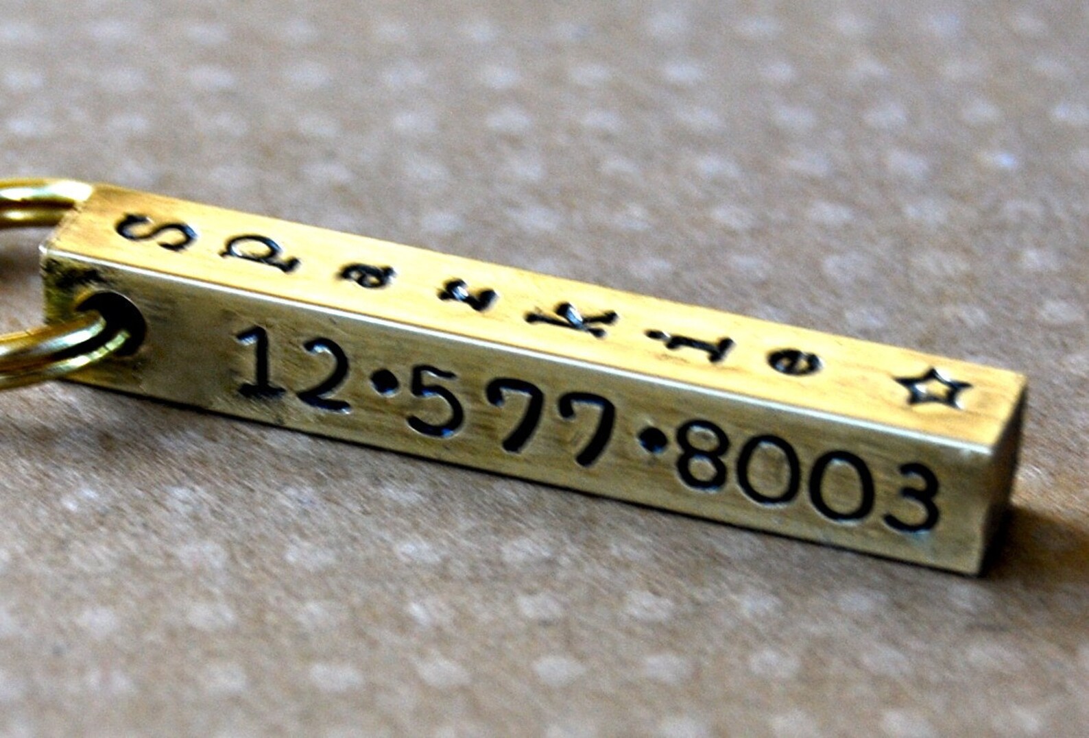 Custom Pet Id Tag / Sturdy Brass Bar Id Tag 4 Sides to - Etsy