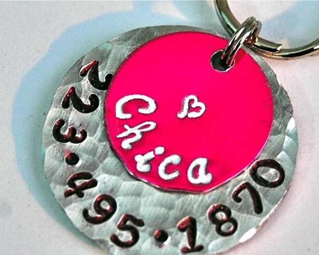 Custom Pet Id Tag / CHICA Hot Pink Personalized Custom Identification ...