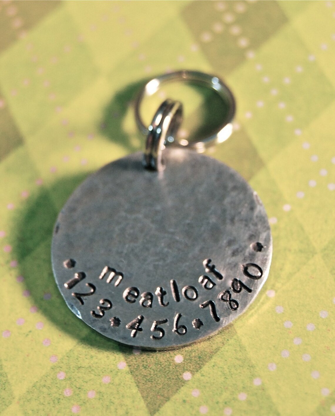 Super Sturdy Hammered Aluminum Pet Tag Front and Back Can Be Stamped ...