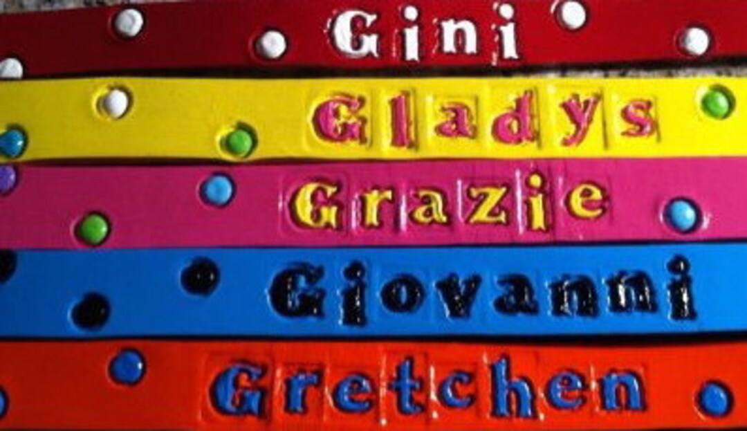 Polka Dot Custom ID Collar You Choose Colors Upper and Lower - Etsy