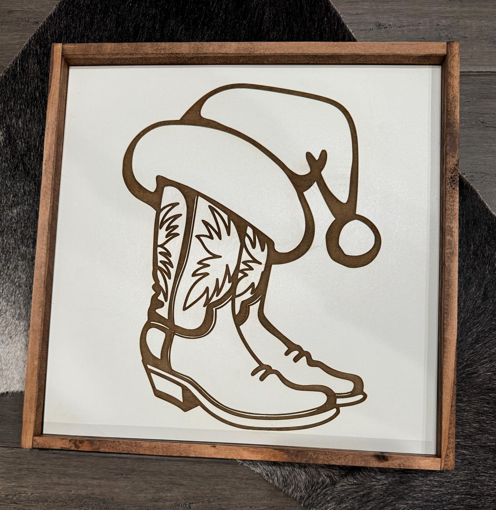 Country Christmas Sign Cowboy Boot Sign Cowboy Christmas Sign christmas ...