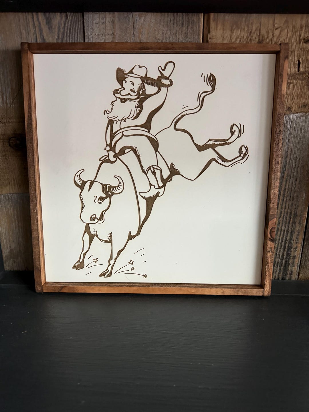 Cowboy Christmas Santa Rodeo Sign Santa Western Rodeo Sign Western ...