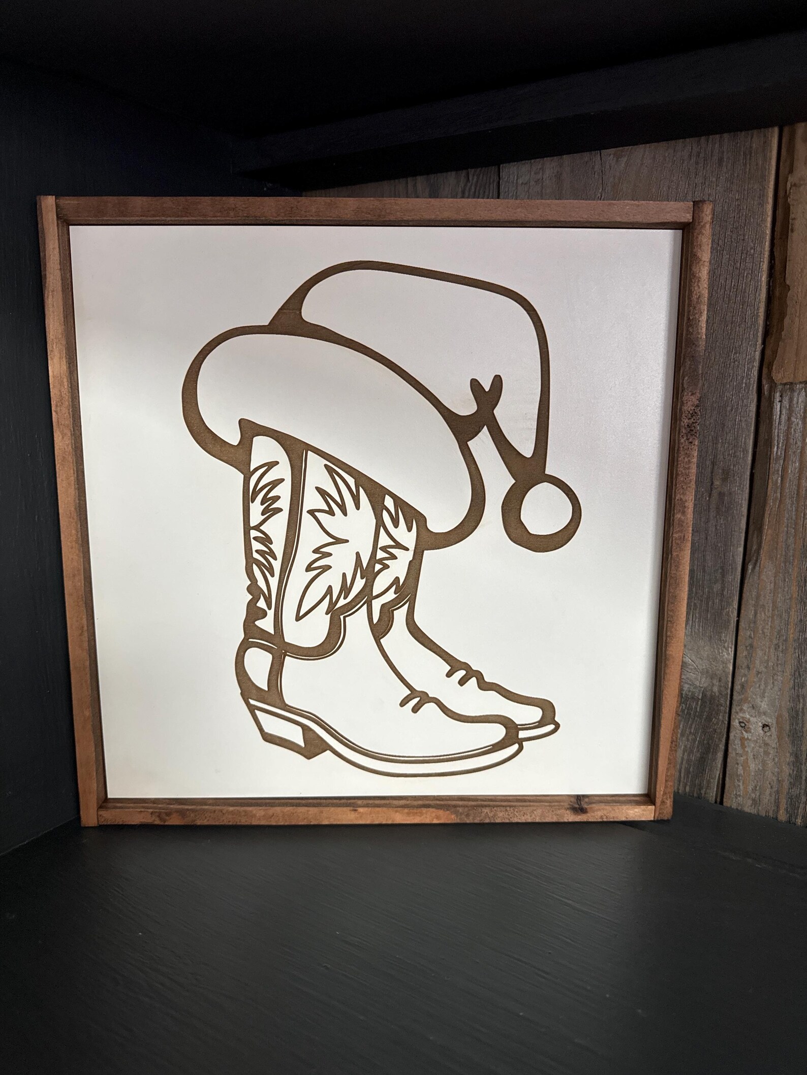 Country Christmas Sign Cowboy Boot Sign Cowboy Christmas Sign christmas ...