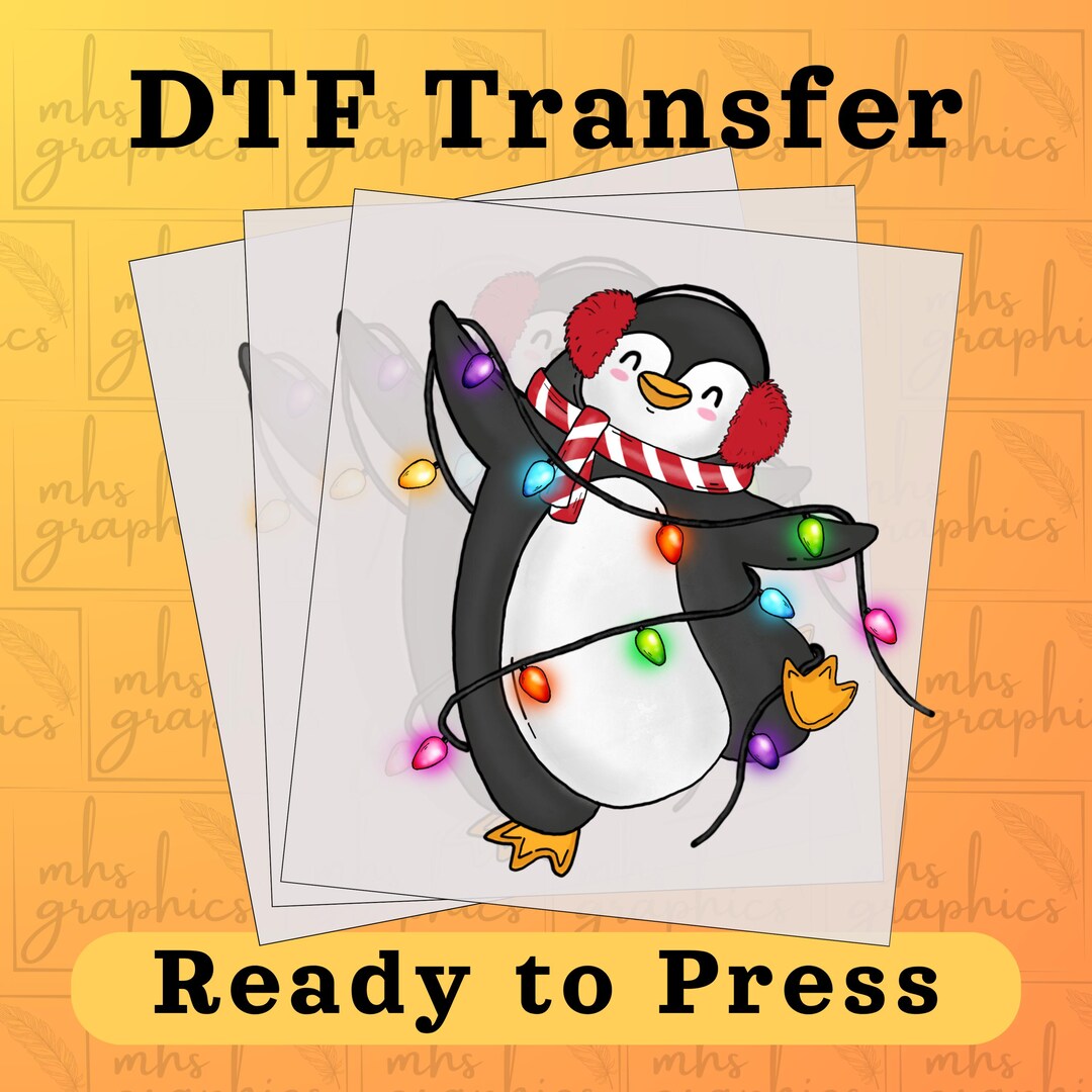 Penguin DTF Transfer, Christmas Ready to Press, Christmas Heat Transfer ...