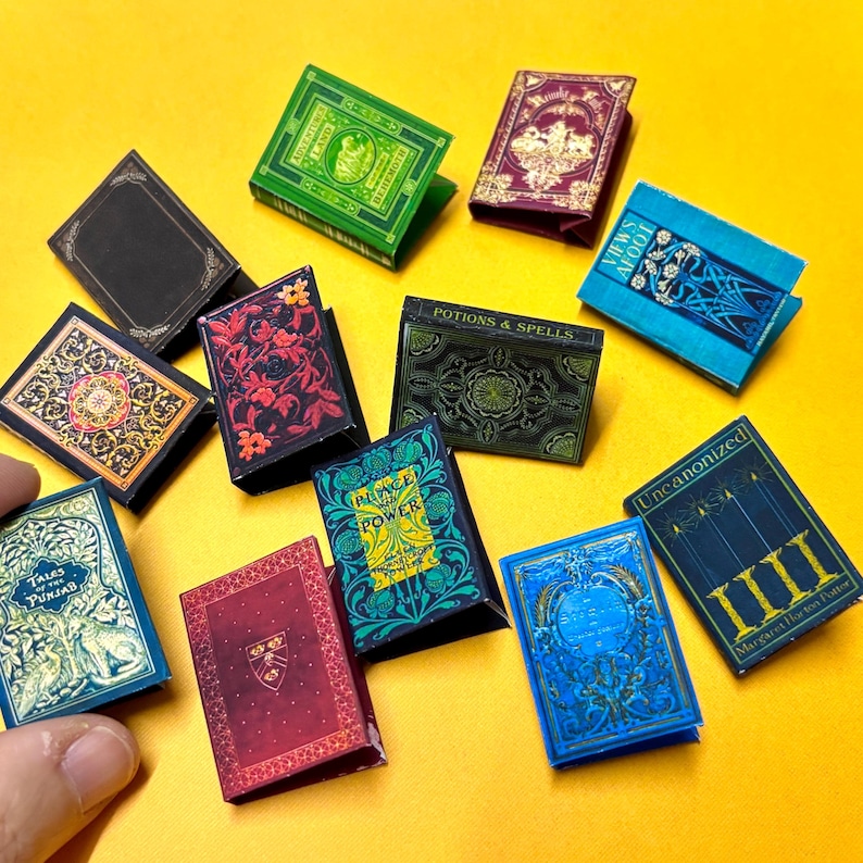 1/6 Scale Mini Magic Book Covers, Front Back Spine Hard Cover, DIY ...
