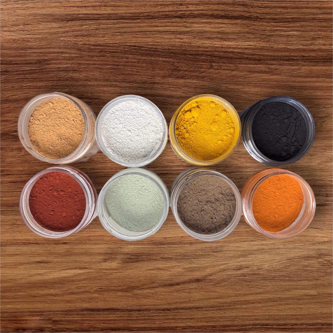 Natural Earth Pigment and Inorganic Mineral Pigment Set of 8, Non-toxic ...