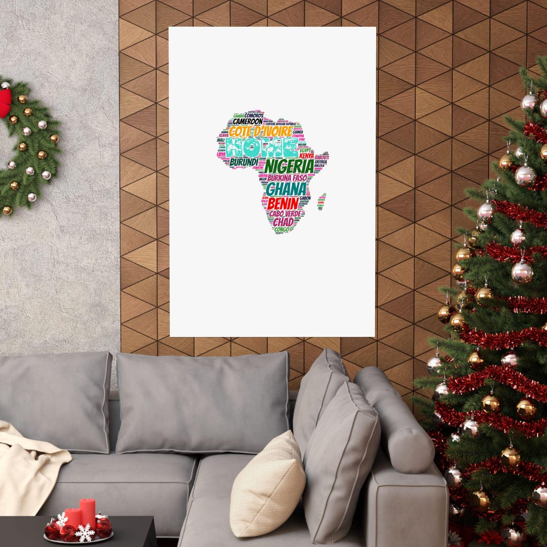Africa Map Vertical Poster, Matte Wall Art Print, African Continent ...