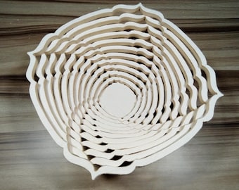 Bowl Laser Cut Vector File DXF, Basket Vector, Dish for Fruit Vector ...