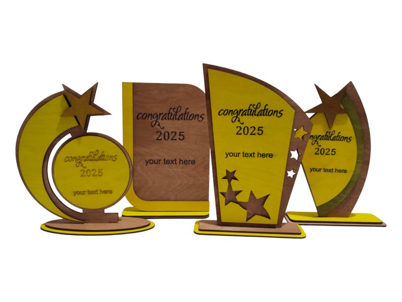 4 Different Award Trophy SVG Bundle - Laser Cut Files for Glowforge ...