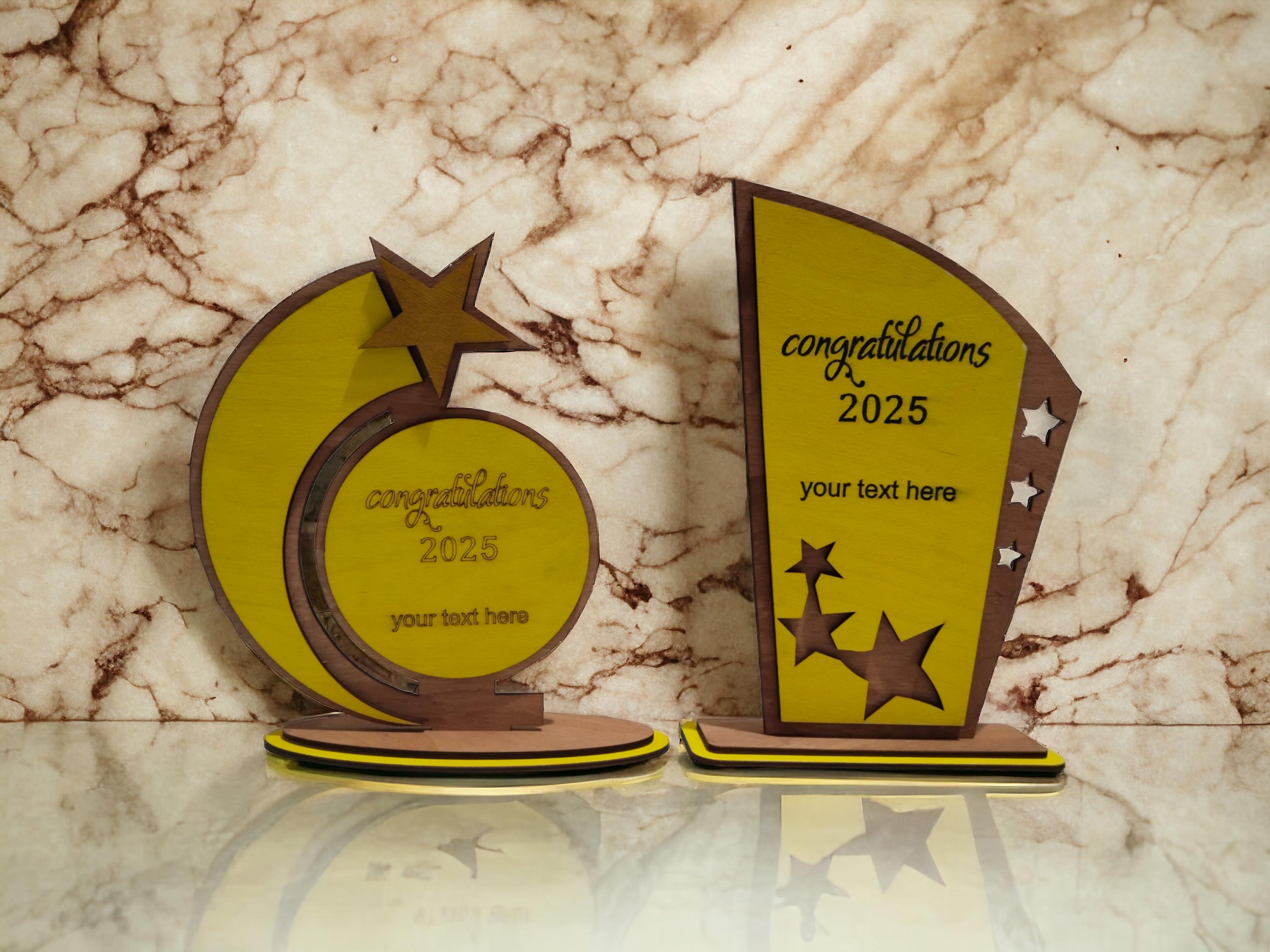Award Trophy SVG for Laser Cutting 2 Awrds, Glowforge Award File ...