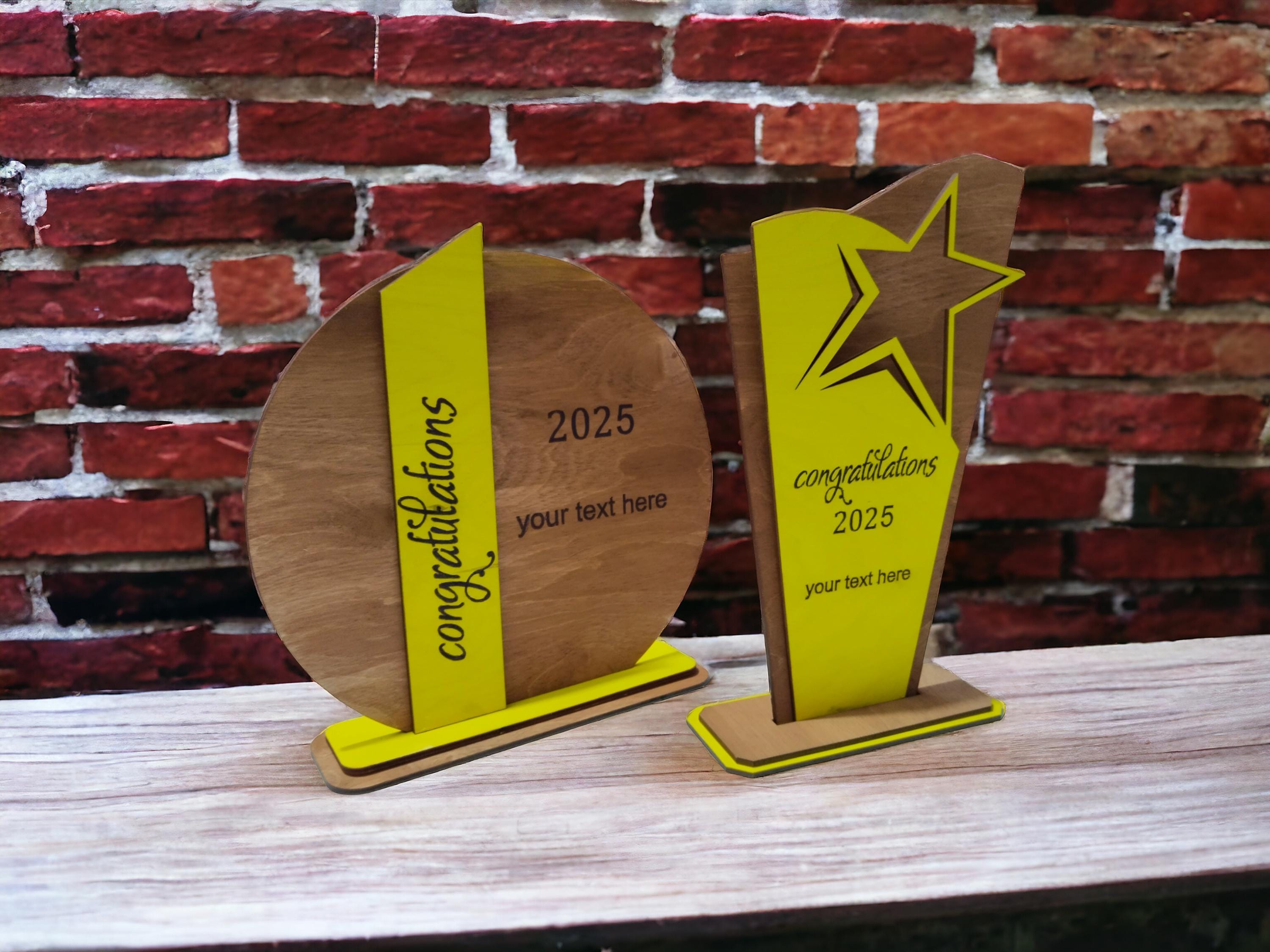 2 Award Trophy Laser Cut Files Pack, Award Trophy SVG Files, Trofeo ...