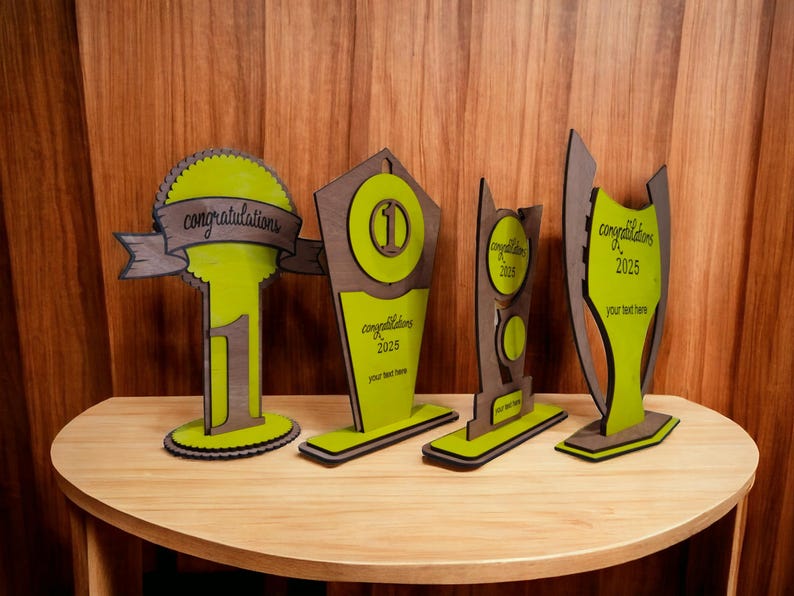 4 Different Designs Award Trophy Laser Cut Files Pack | Award Trophy ...