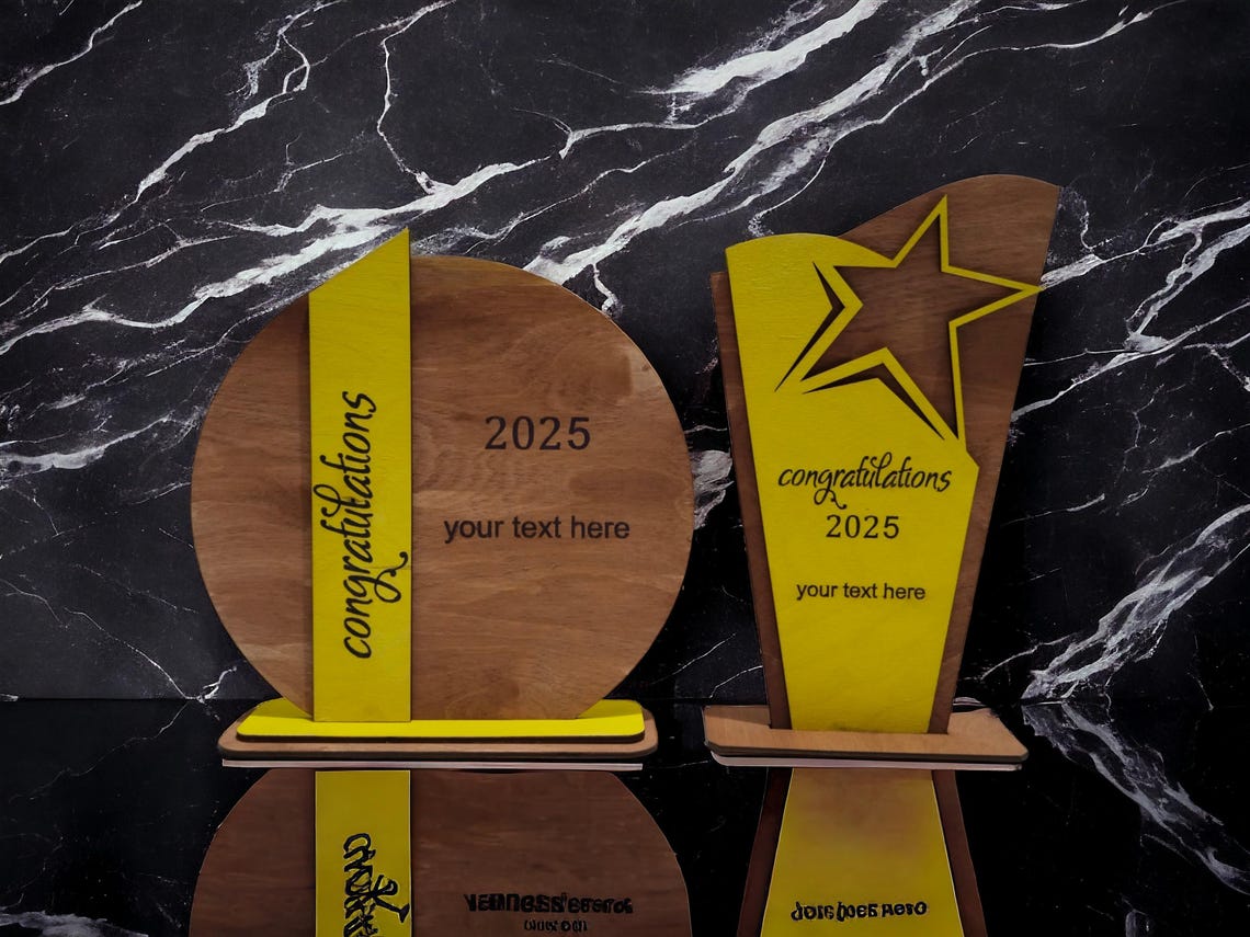 2 Award Trophy Laser Cut Files Pack, Award Trophy SVG Files, Trofeo ...