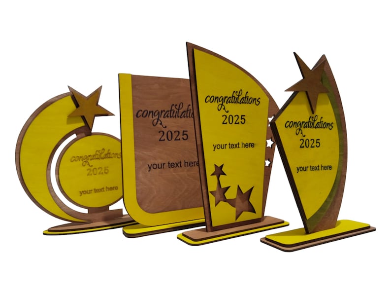4 Different Designs Awards Trophy Laser Cut Bundle, Glowforge Laser Cut ...