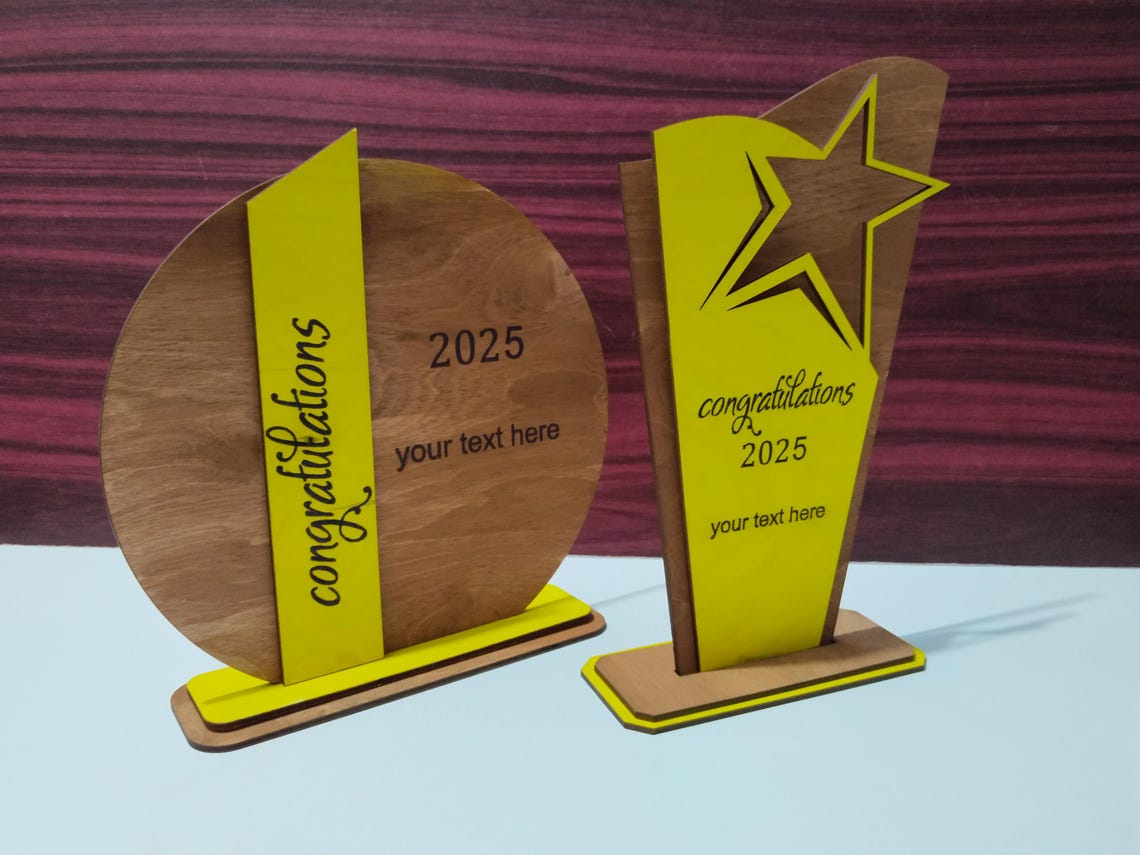 2 Different Designs Award Trophy Laser Cut Files Pack Award Trophy SVG ...
