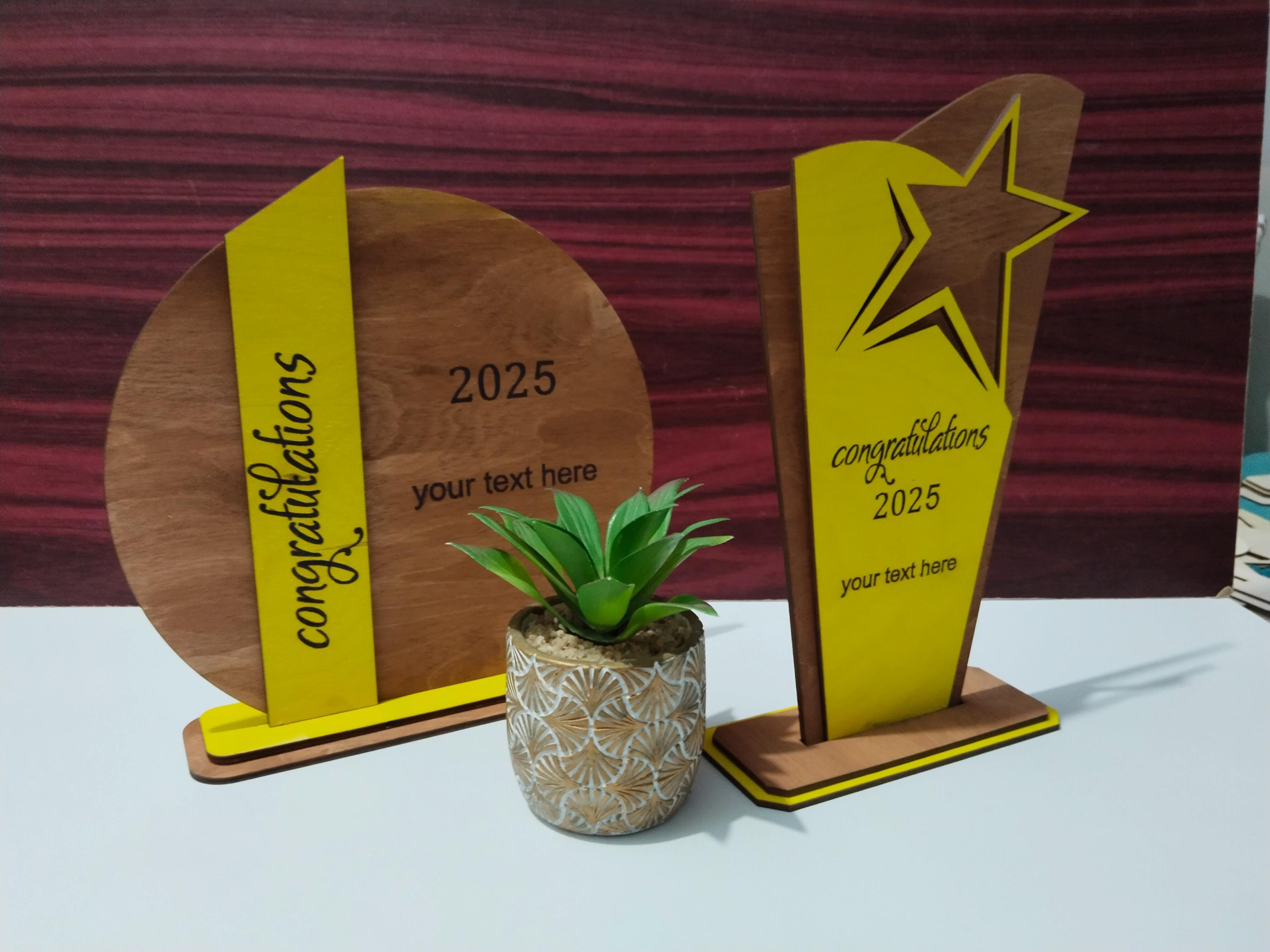 2 Award Trophy Laser Cut Files Pack, Award Trophy SVG Files, Trofeo ...