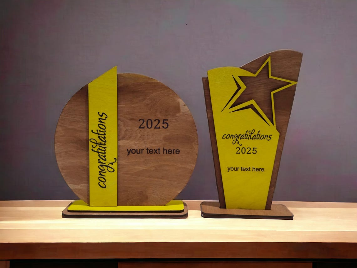 2 Award Trophy Laser Cut Files Pack, Award Trophy SVG Files, Trofeo ...