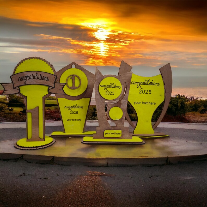 4 Different Designs Award Trophy Laser Cut Files Pack | Award Trophy ...