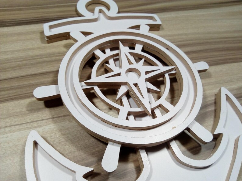 Sailor Wheel Scroll Saw Pattern - Sea-themed SVG/DXF Files for Laser ...