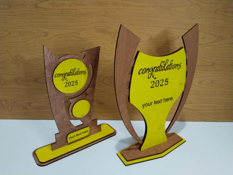 2 Elegant Award Trophy SVG for Laser Cutting , Perfect for Competitions ...