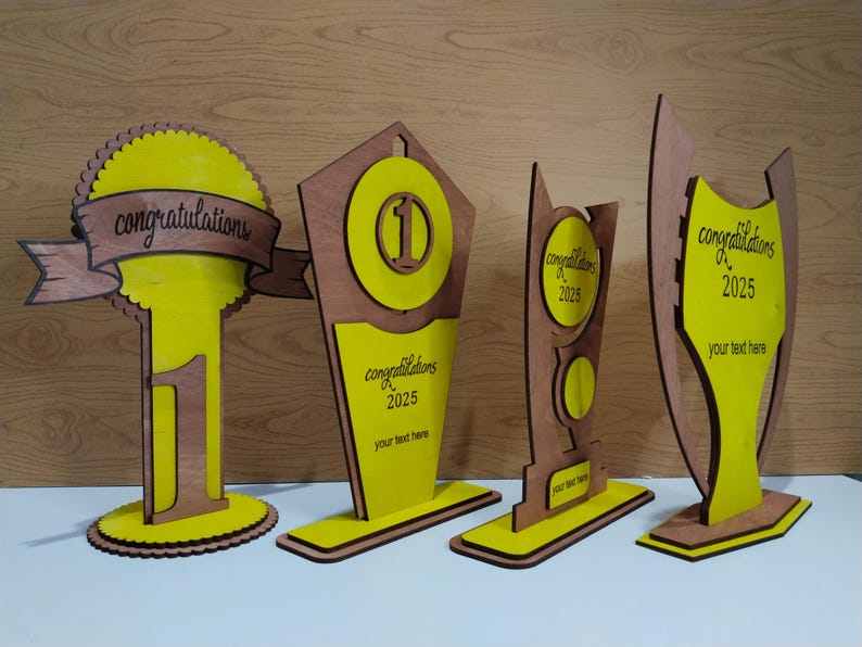 4 Different Designs Award Trophy Laser Cut Files Pack | Award Trophy ...