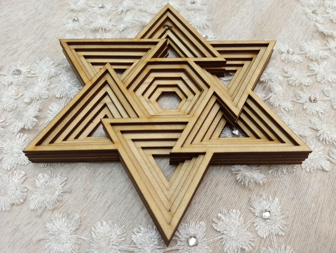 Star of David SVG: Layered Mandala Laser Cut File (digital Download) - Etsy