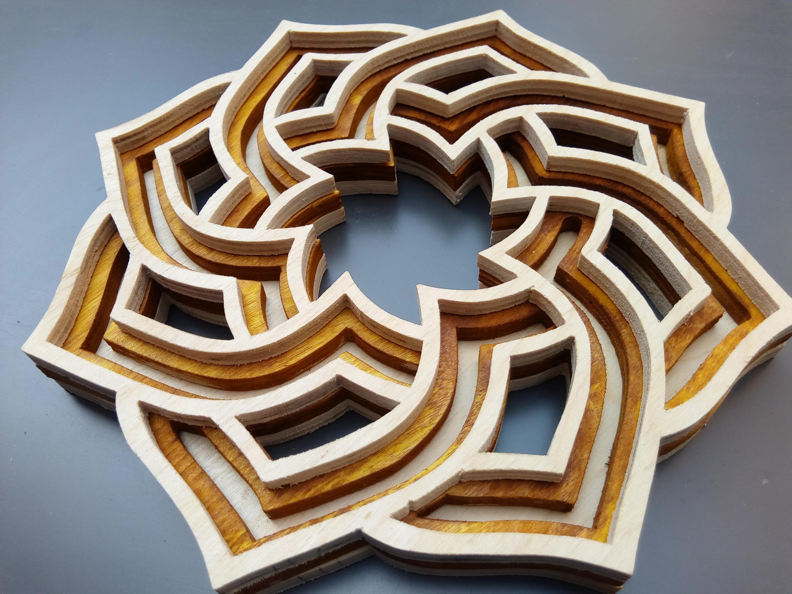 Layered Star Trivet , Glowforge Svg File , Wall Art Decor, Geometric ...