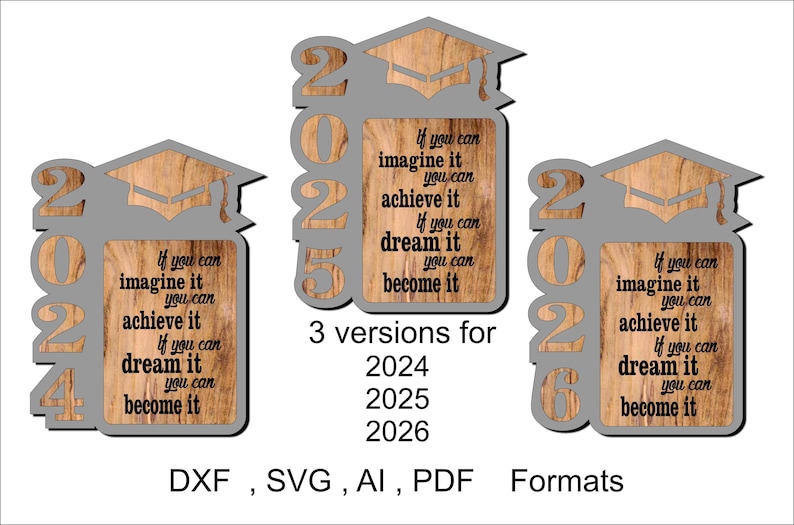 Graduation Photo Frame SVG Laser Cut File: 2024, 2025, 2026 (digital ...